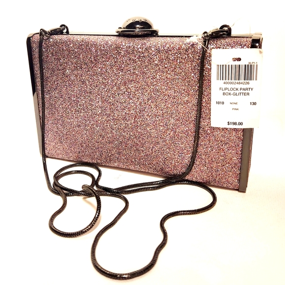 henri bendel | Bags | Nwt Henri Bendel Pink Glitter Fliplock Party Box ...